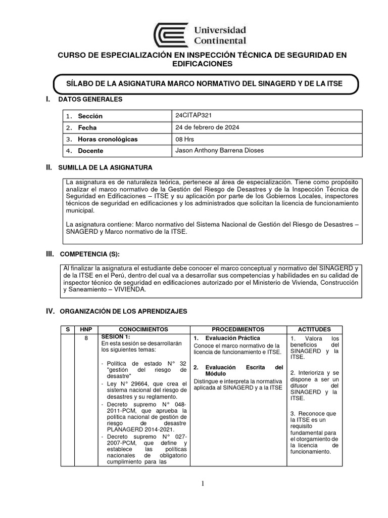 Sílabo Módulo I | PDF | Evaluación