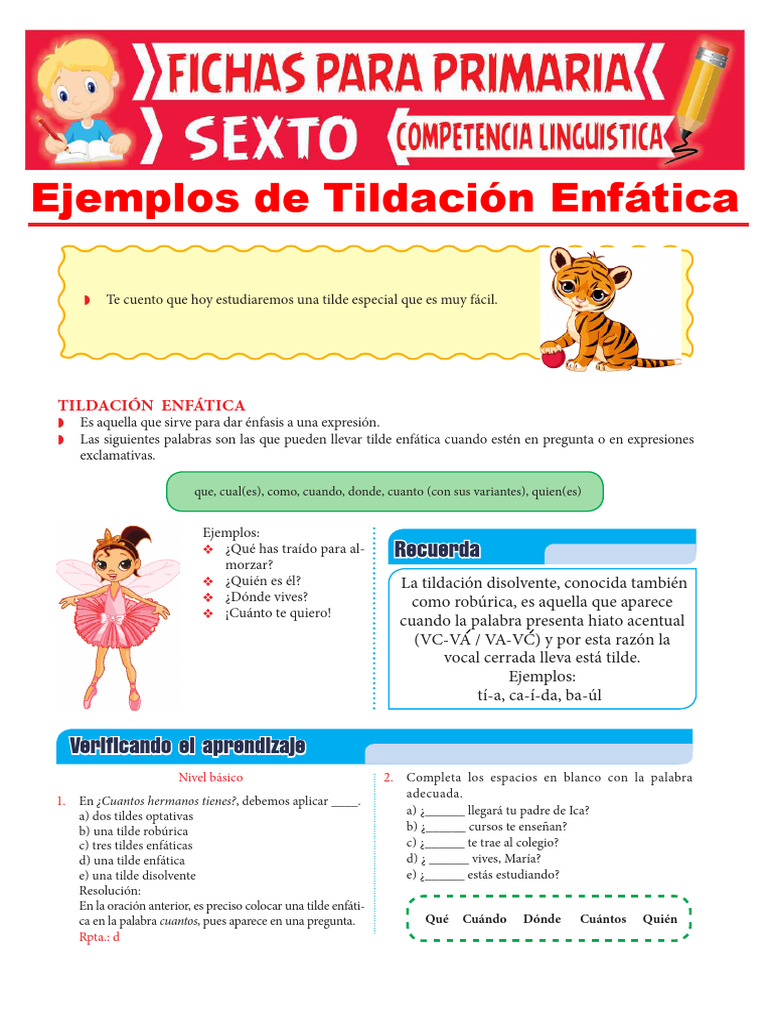 Ejemplos de Tildación Enfática | PDF