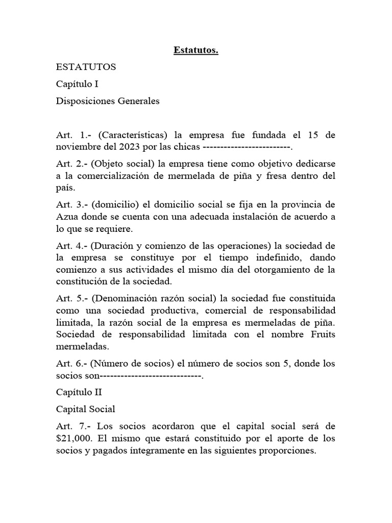 Estatutos | PDF | Business