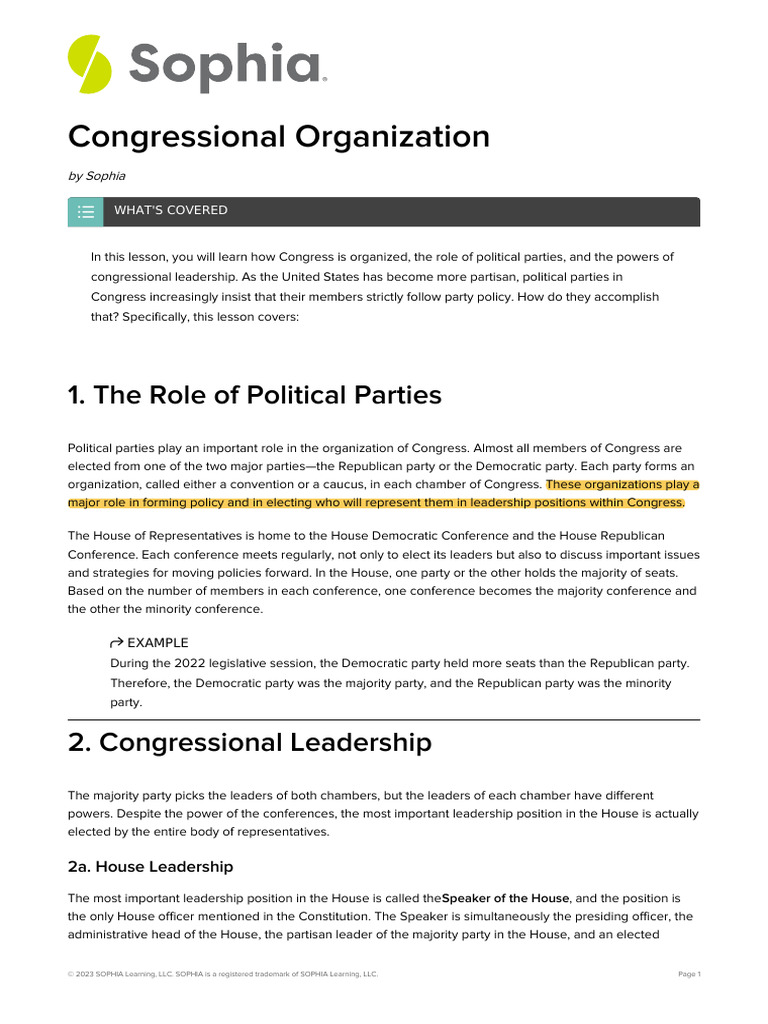 congressional-organization | PDF | United States House Of ...