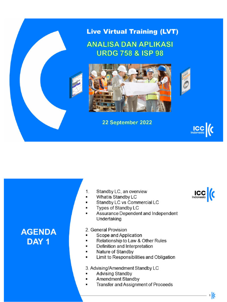 Materi Analisa Dan Aplikasi URDG Dan ISP 98 Day 1 | PDF