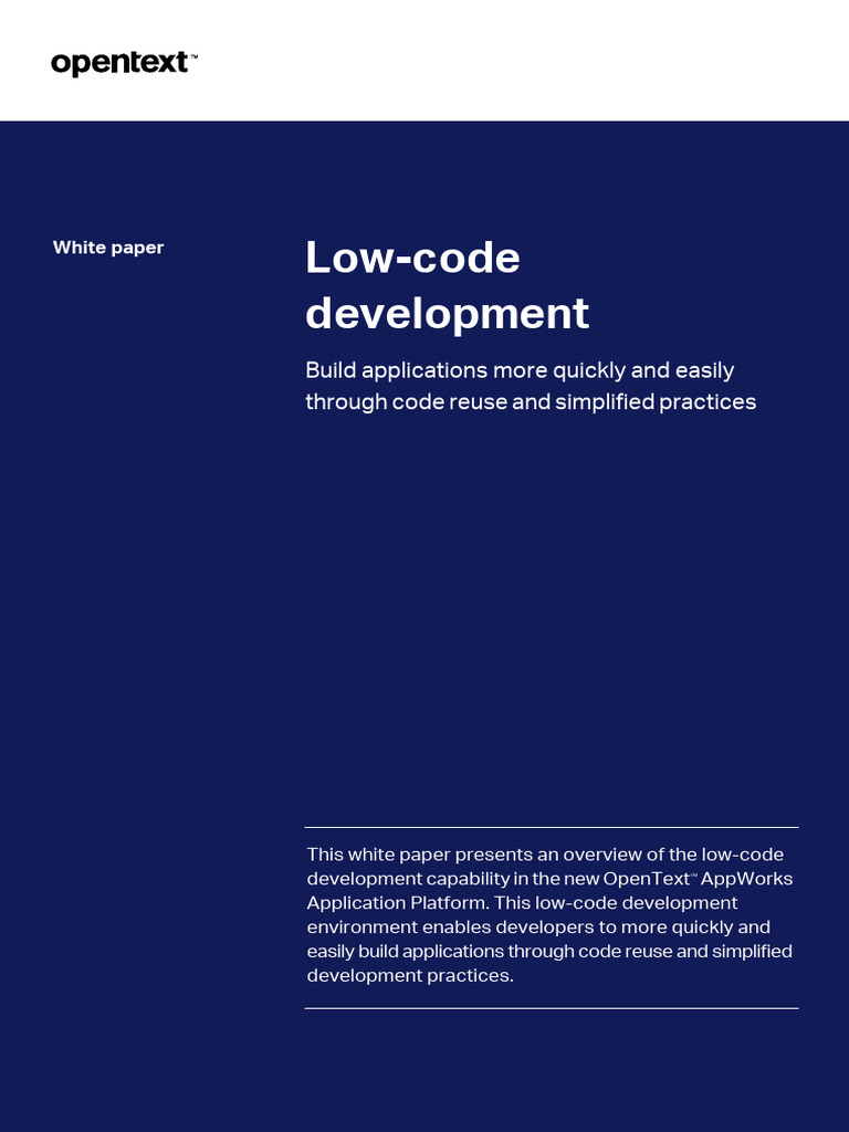 Process Suite Platform - White Paper - Low-Code Development | PDF | Web Service | Databases