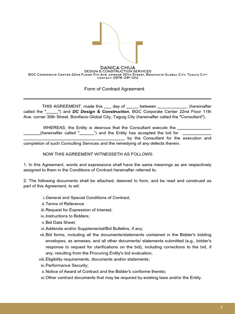 DANICA CHUA DESIGN & CONSTRUCTION SERVICES BGC Corporate Center 22nd ...