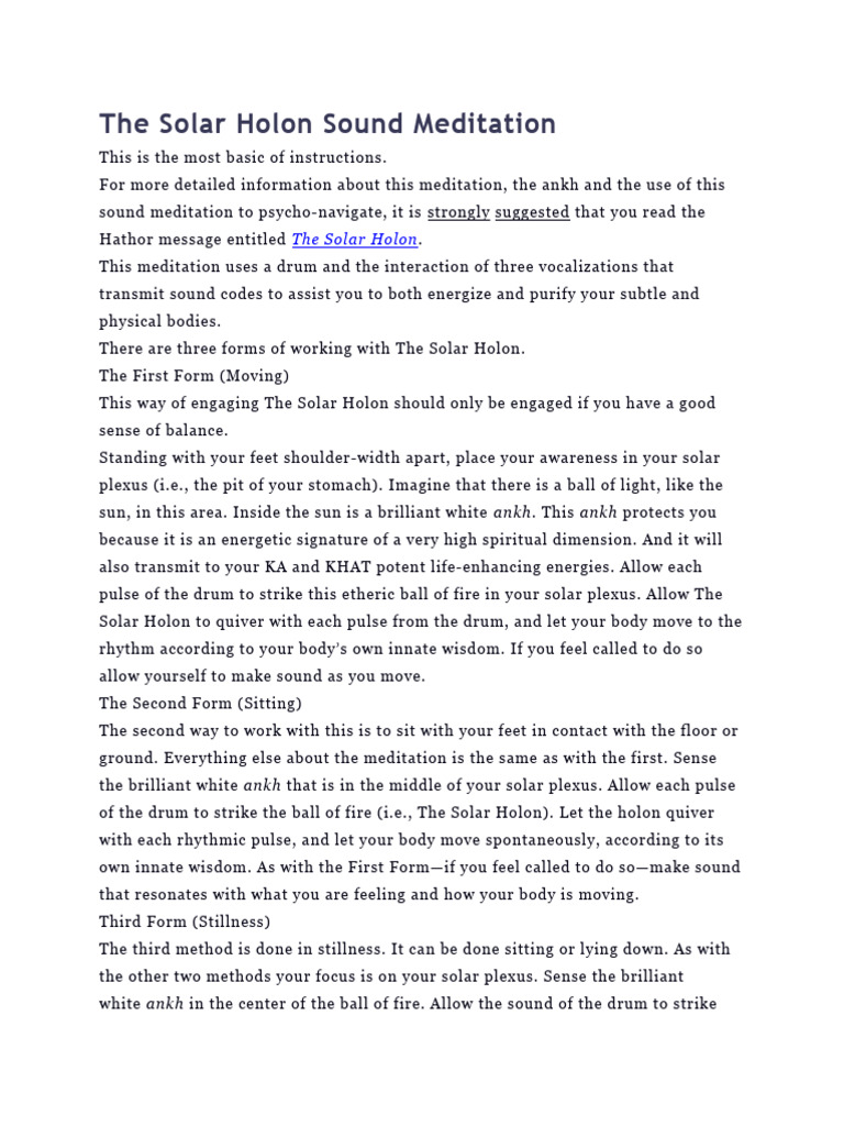 The Solar Holon | PDF | Meditation | Ancient Egypt