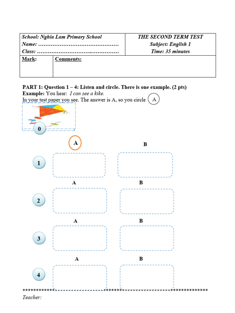 De Thi HK2 E1 De1 | PDF