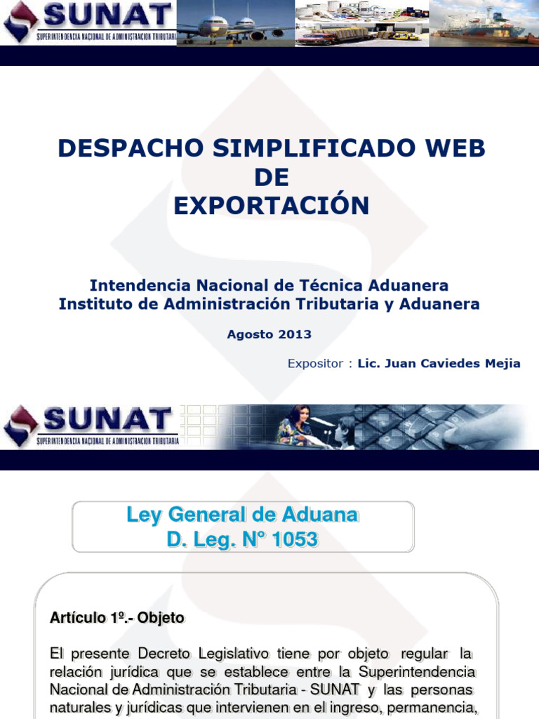 Despacho Simplificado Web para Exportación | PDF | aduana | Aeropuerto
