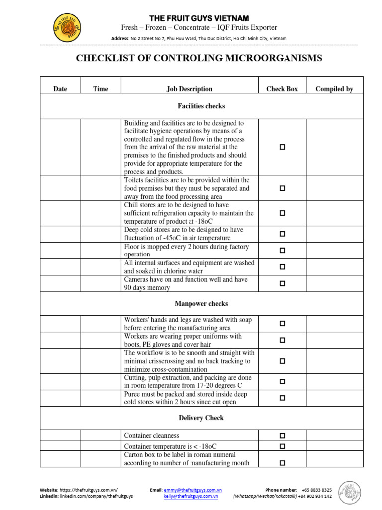 Export Quality Control Checklist | PDF