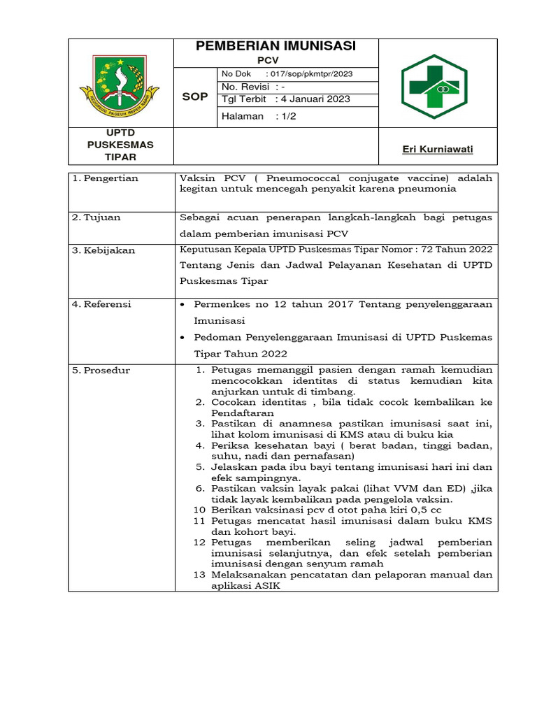 Sop PCV | PDF