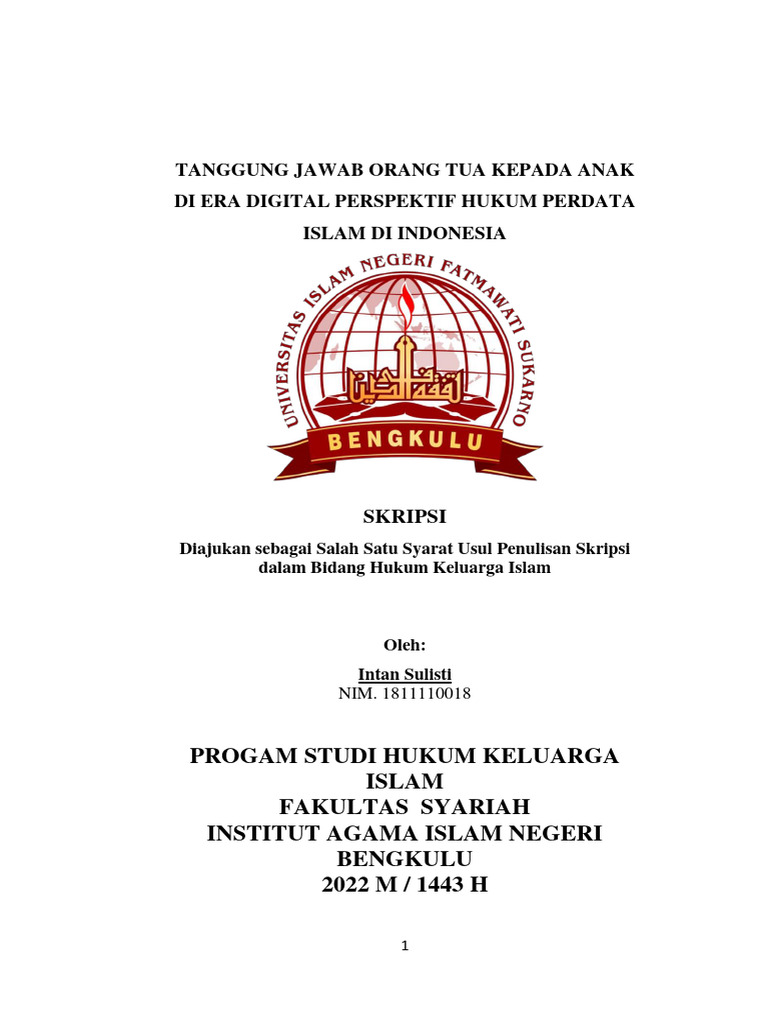 Tanggung Jawab Orang Tua Kepada Anak Di Era Digital Perspektif Hukum Perdata Islam Di Indonesia ...