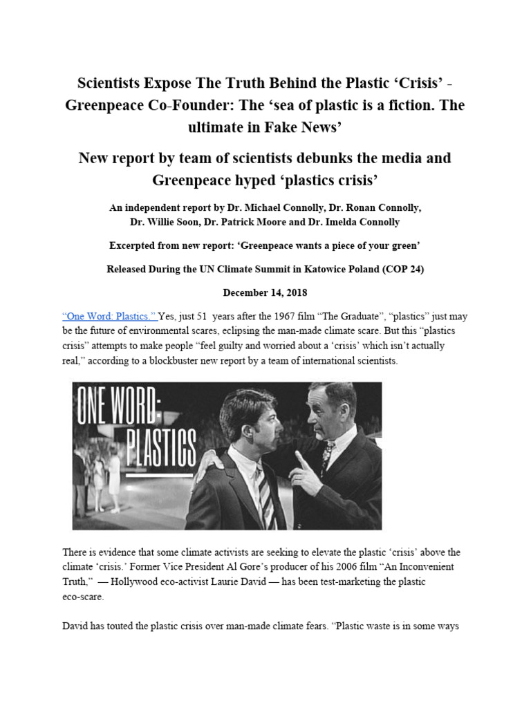 The Truth Behind The Plastic Crisis Excerpted From "Analysis of ...