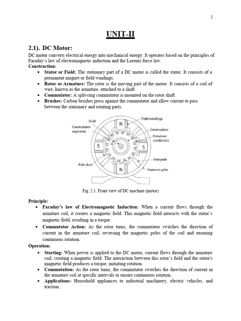 BEEE Unit-2 | PDF | Electric Motor | Electromagnetic Induction