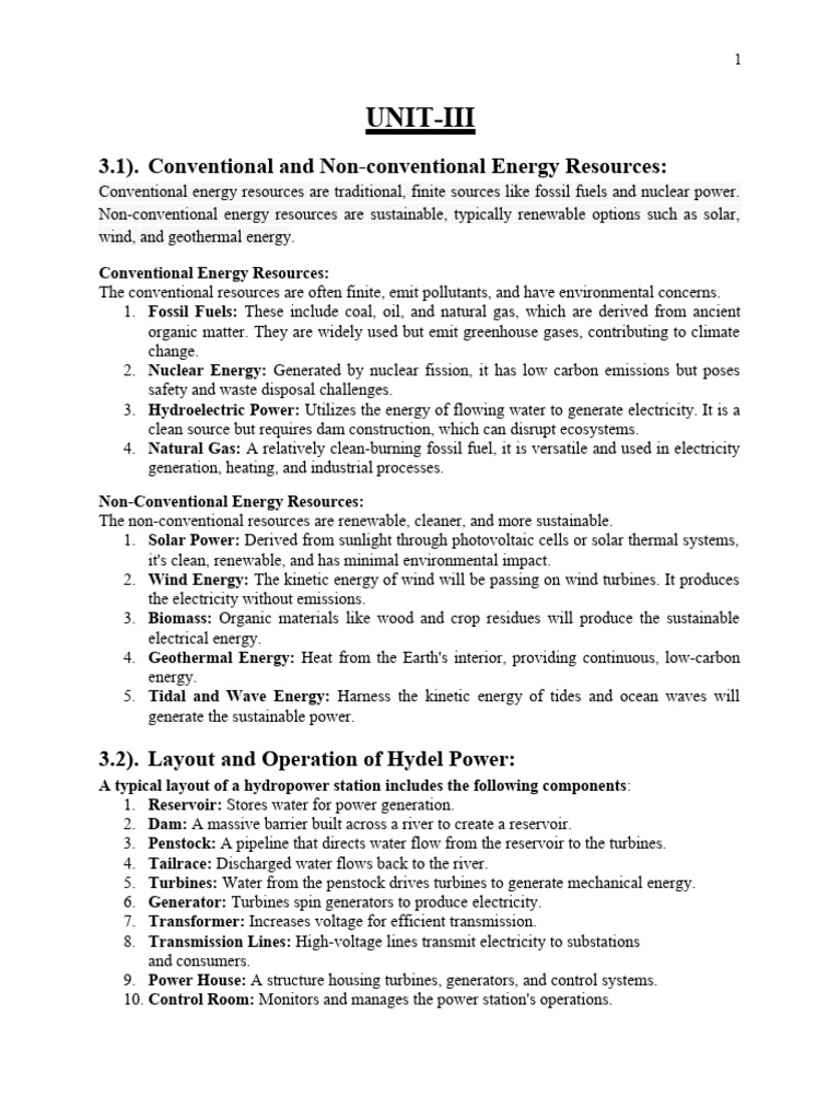updated BEEE_Unit-3 | PDF | Renewable Energy | Electricity Generation