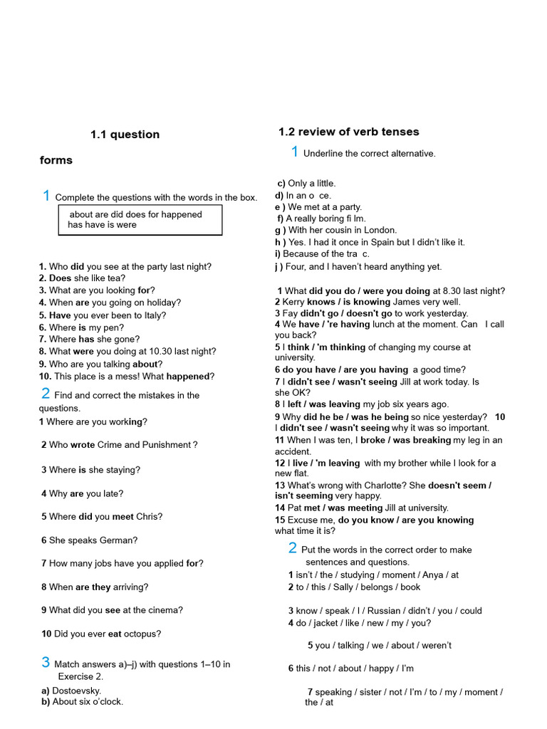 Speakout Grammar Extra Intermediate Unit 1 | PDF