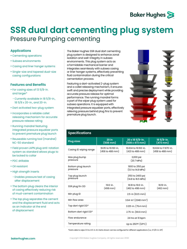 SSR Dual Dart Cementing Plug System | PDF