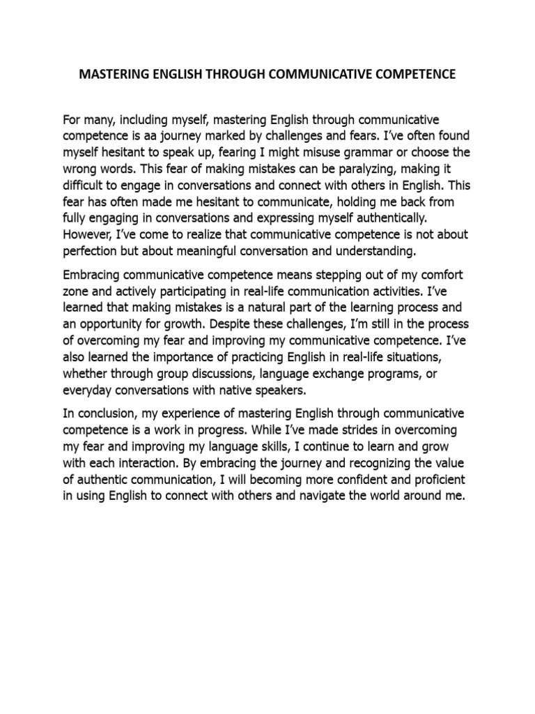 Mastering English Through Communicative Competence | PDF | Cognitive ...