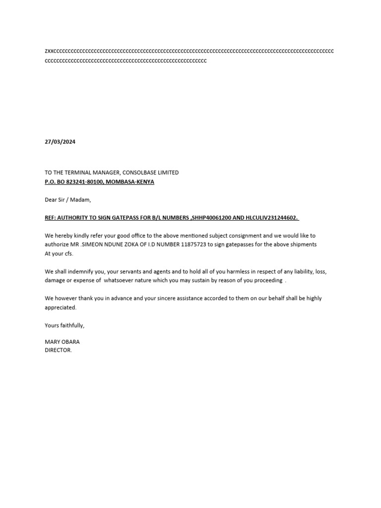 Gatepass Authorization for Shipments | PDF