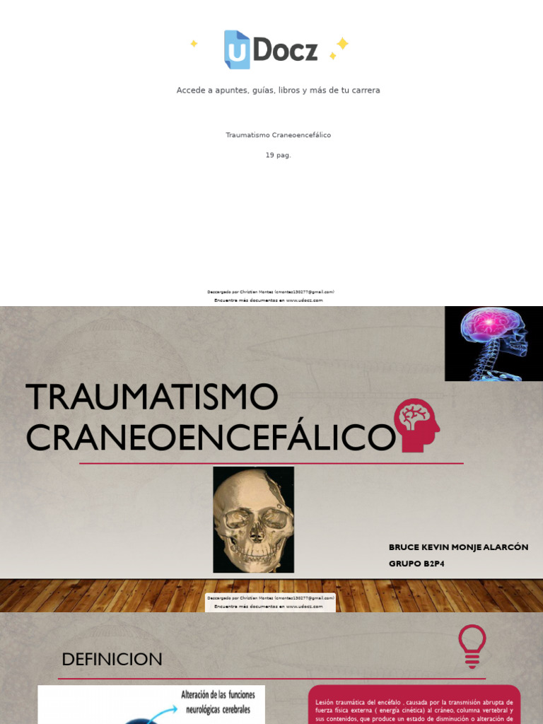 Traumatismo Craneoen 179181 Downloadable 4233402 | PDF | Especialidades ...