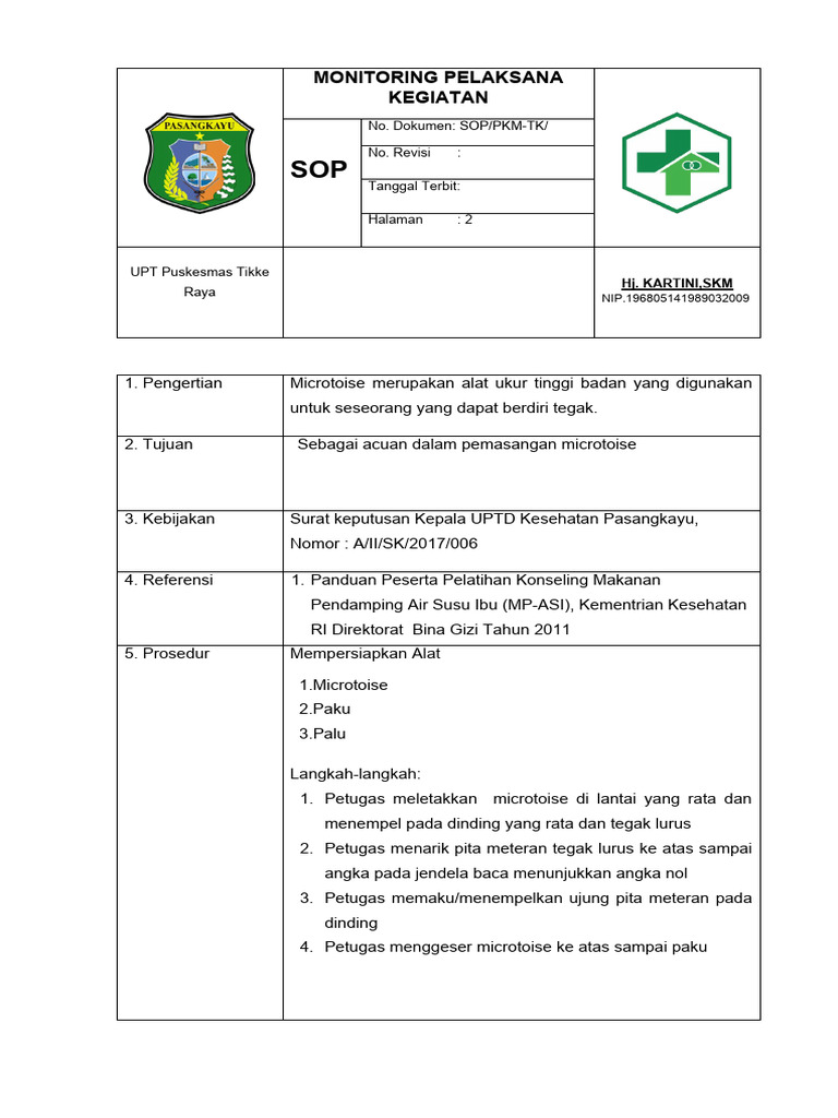 Sop Pemasangan Microtois | PDF | Sains & Matematika