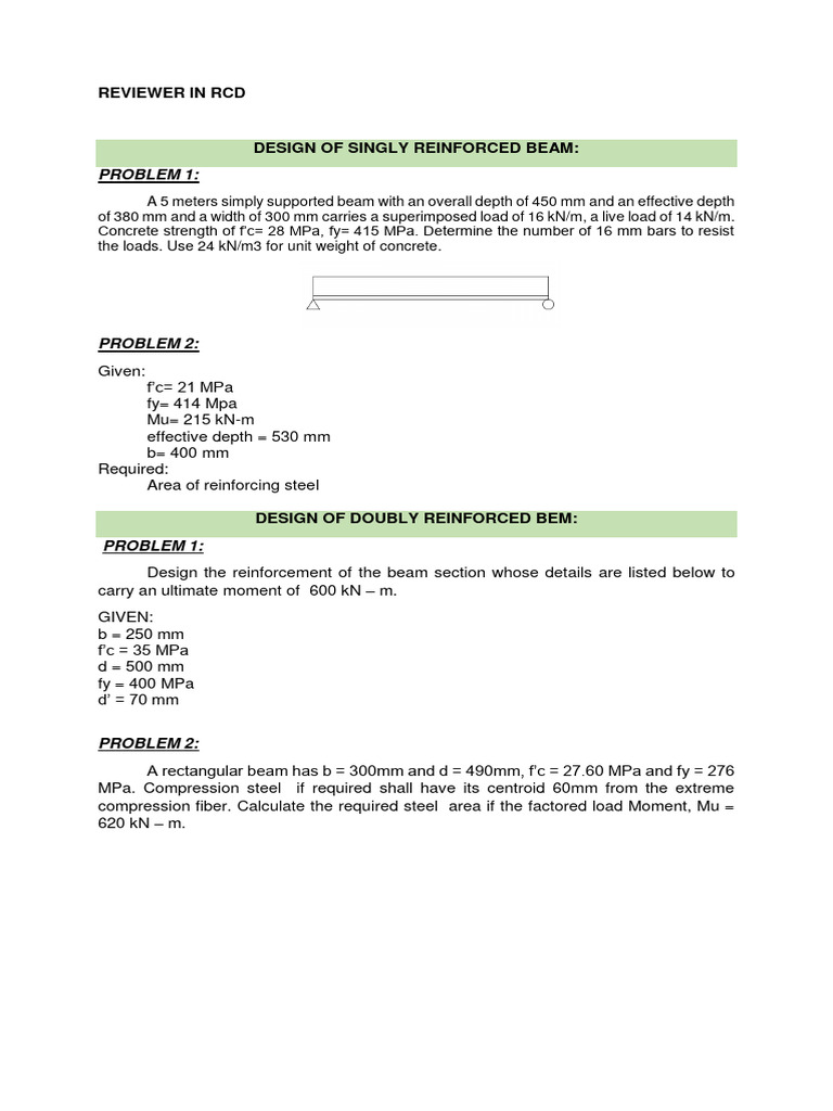 Reviewer in RCD | PDF | Beam (Structure) | Structural Engineering