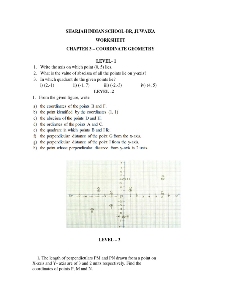 Coordinate Geometry Worksheet | PDF | Teaching Methods & Materials