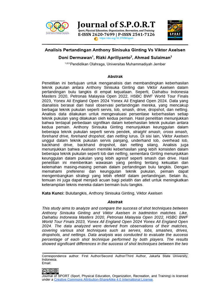 Jurnal Doni Baru | PDF | Olahraga & Rekreasi