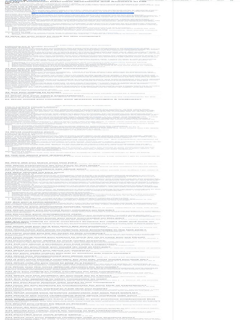 50 Most Common Interview Questions and Answers in HR Round | PDF | Goal ...