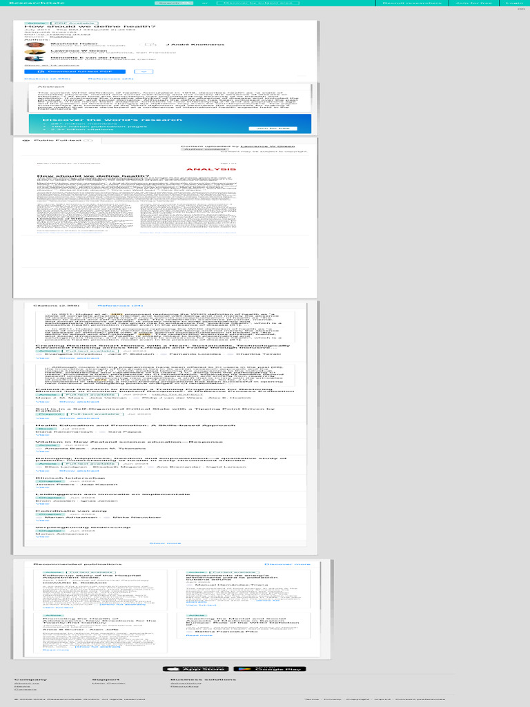 (PDF) How Should We Define Health? | PDF | Chronic Condition | World ...