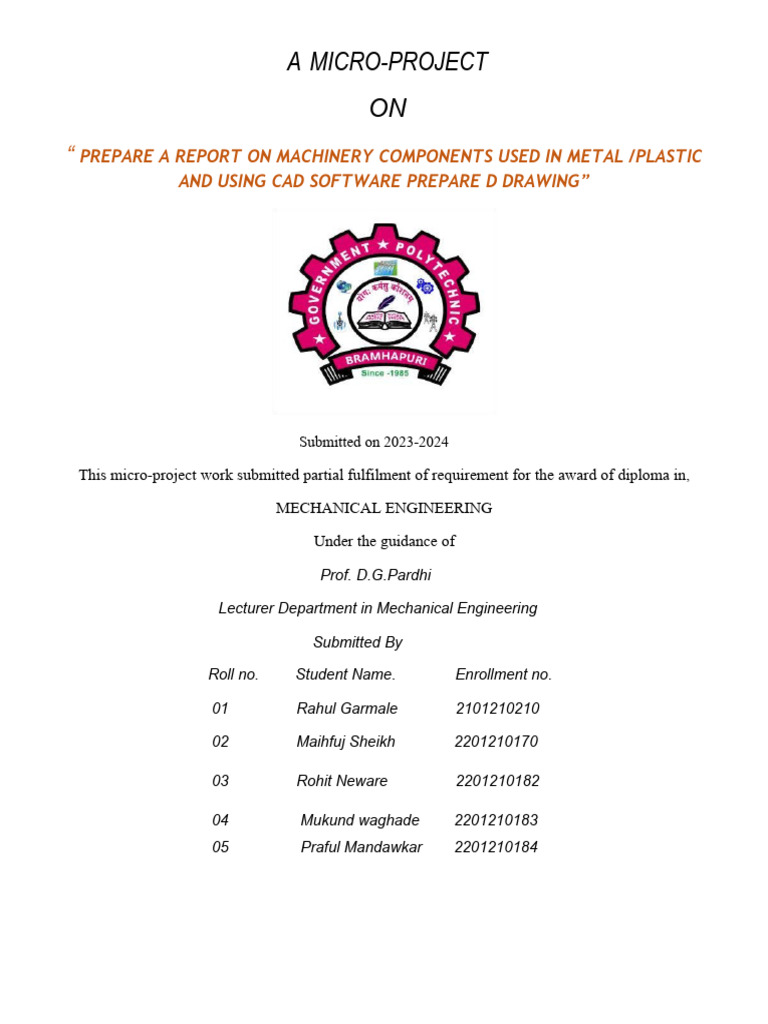 Cad Report | PDF | Gear | Computer Aided Design