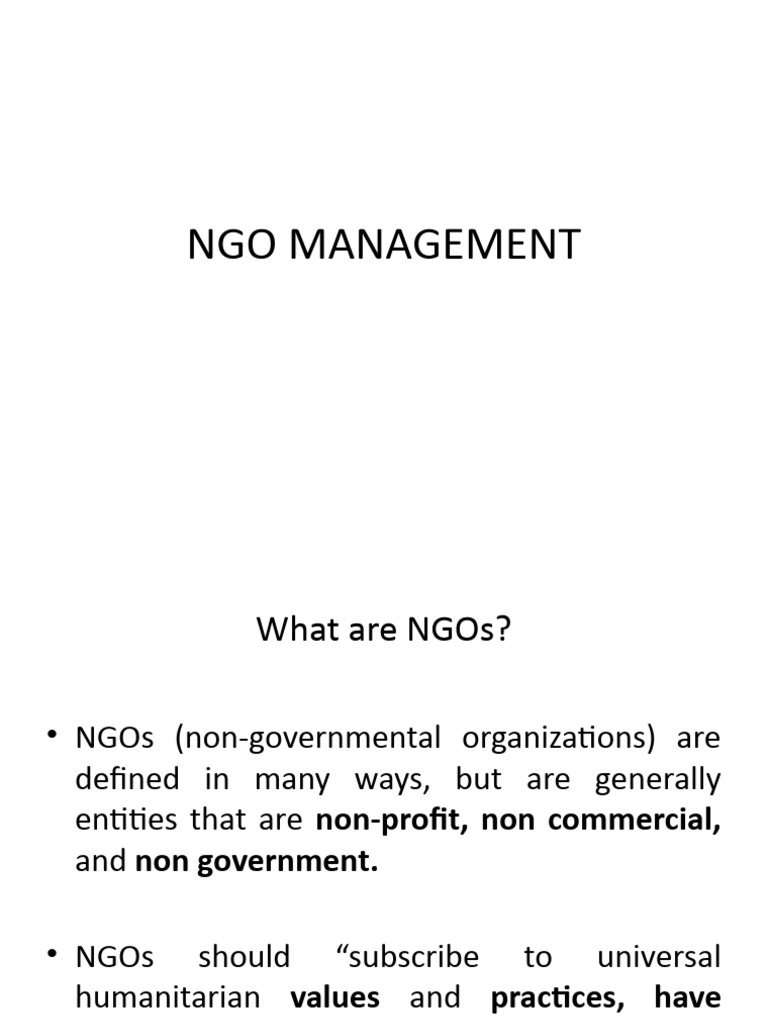 NGO Management | PDF | Non Governmental Organization | Nonprofit Organization