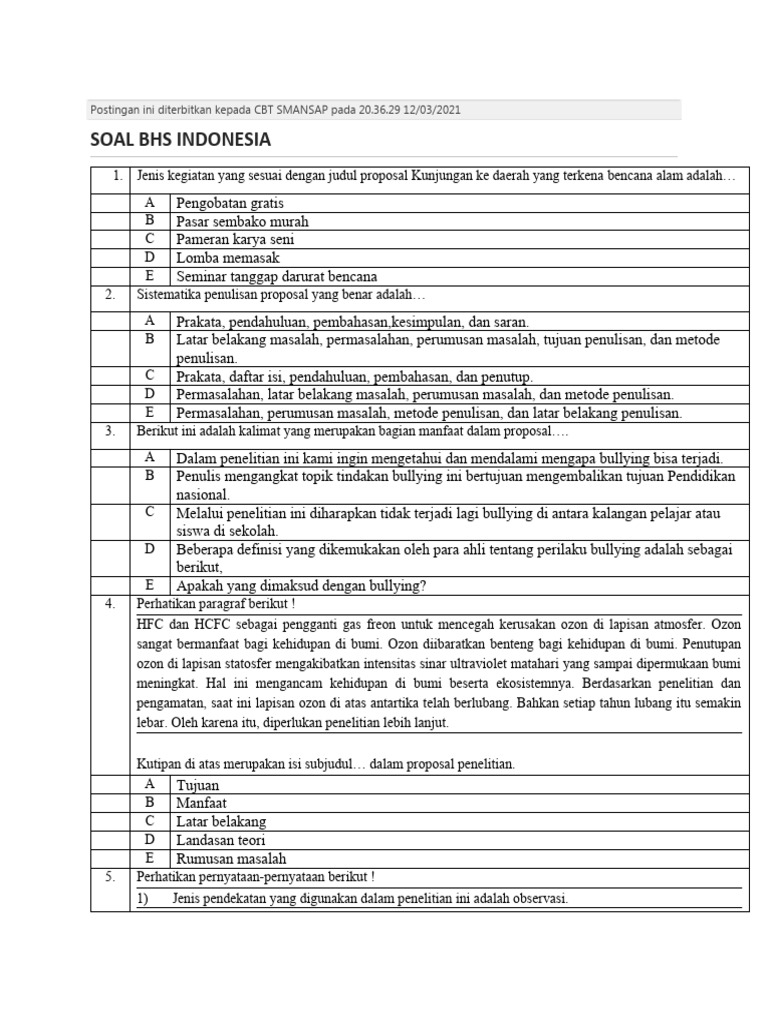Soal Uas BHS - Indonesia - Xi | PDF | Ilmu Sosial | Kajian Bahasa Asing