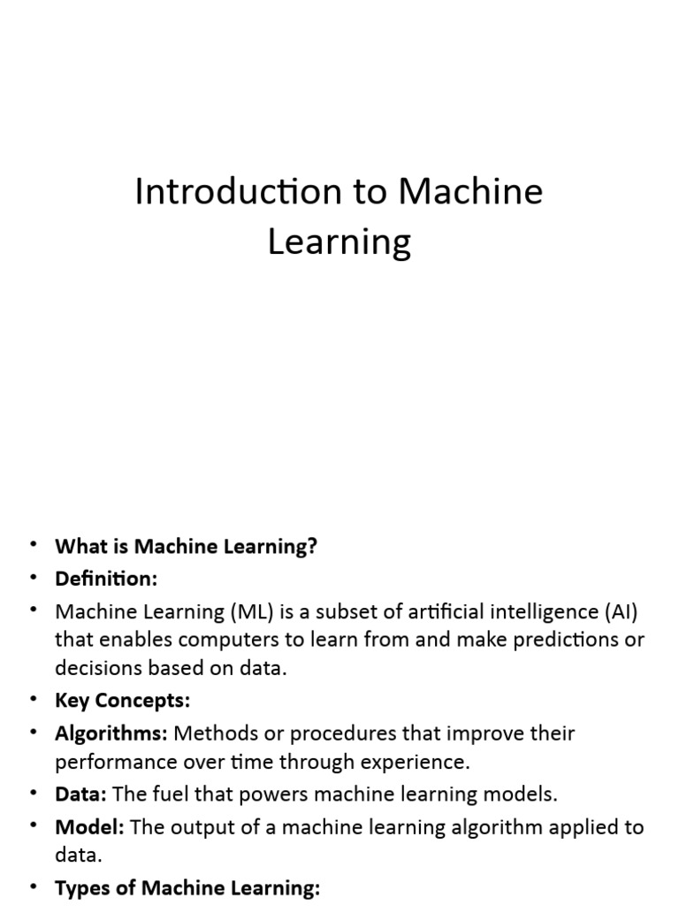Intro to machine learning | PDF