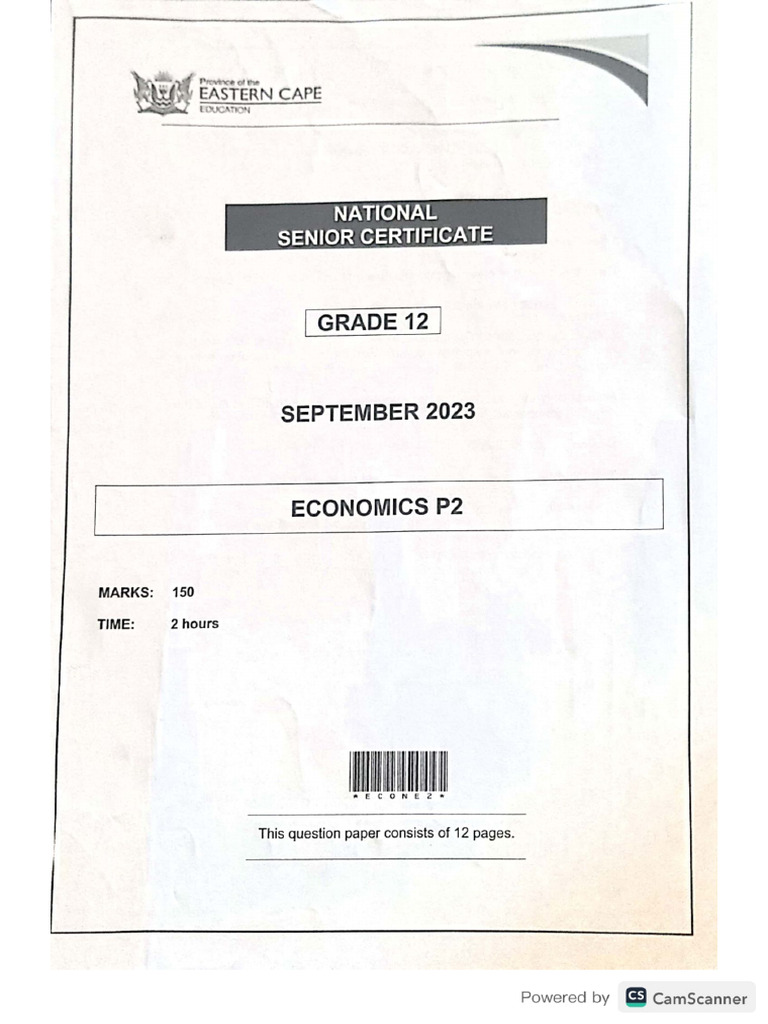 Ec Economics P2 QP Eng | PDF