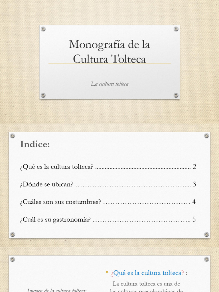 Monografía de La Cultura Tolteca | PDF | Áreas culturales precolombinas | Era precolombina