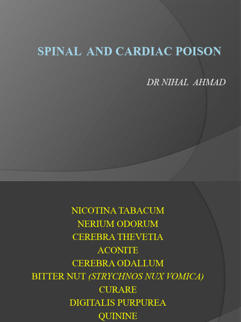 Toxic Plants: Symptoms and Treatments | PDF | Nicotine