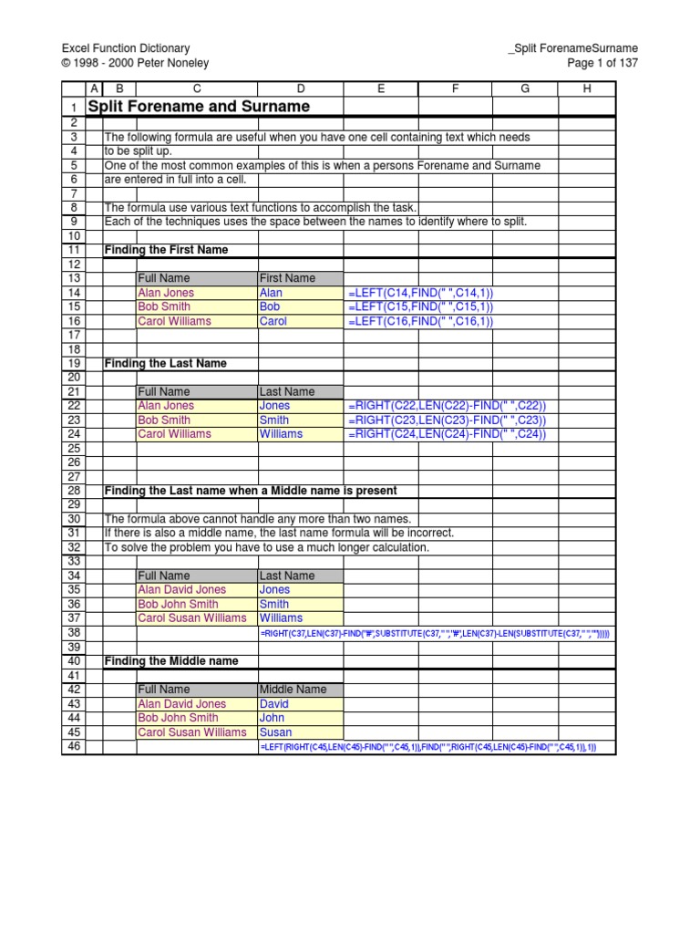 45 Excel Formulas | Download Free PDF | Microsoft Excel | Kilogram