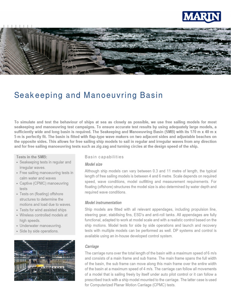 Seakeeping and Manoeuvring Basin | PDF | Ships | Waves