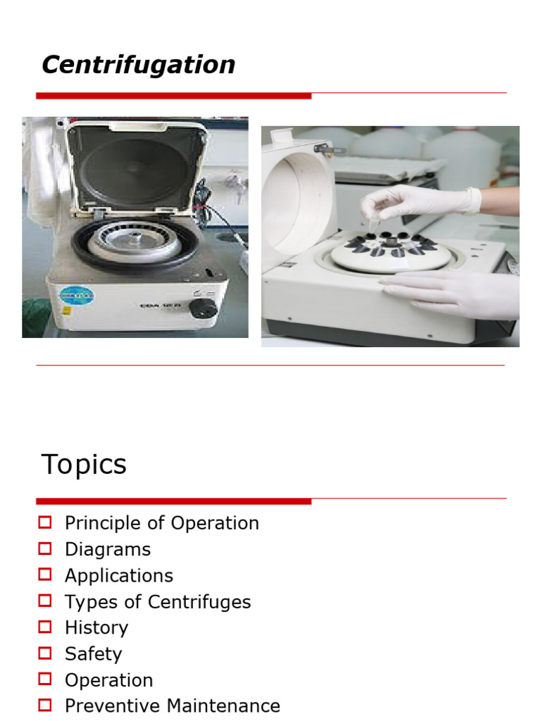 Lawal Lecture 3 Centrifuge | PDF | Centrifugation | Centrifuge