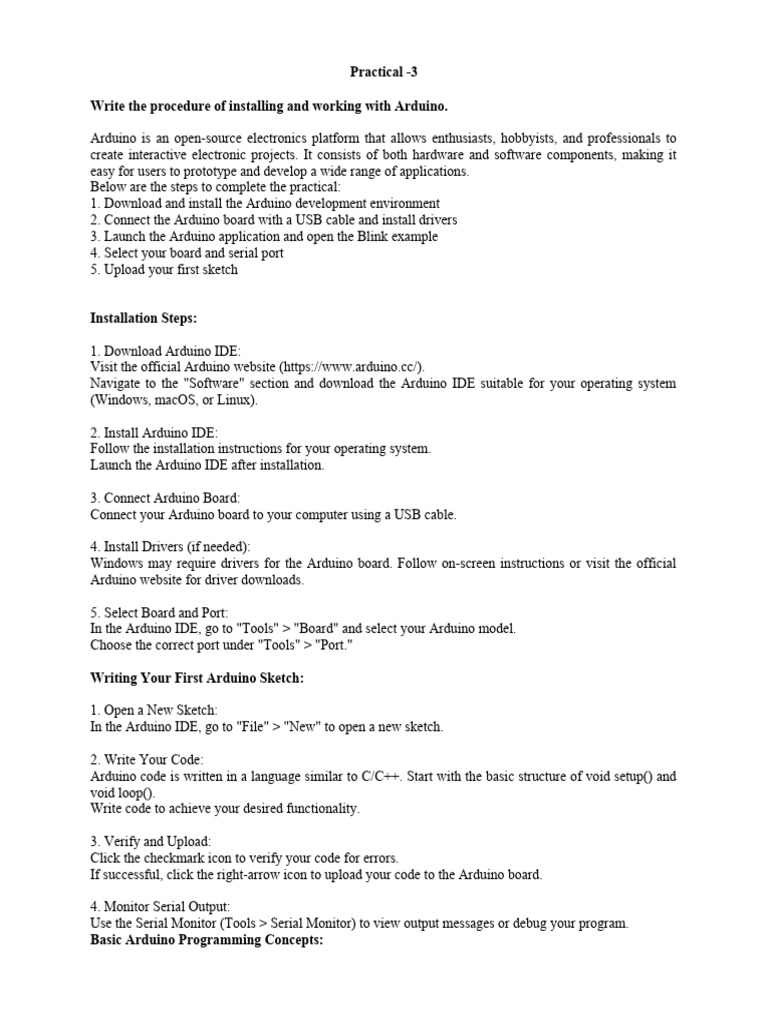 MCPA - Practical 3 | PDF | Arduino | Integrated Development Environment