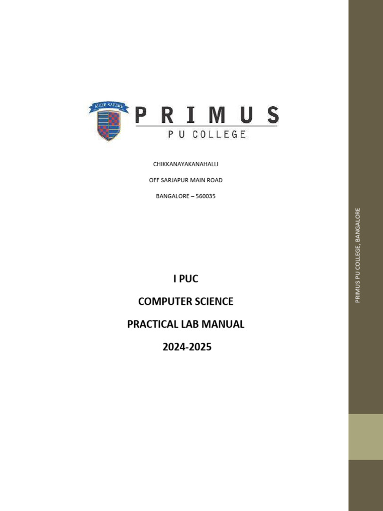 I Puc Computer Science Lab Manual 2024-2025 - With - Flowcharts | PDF ...