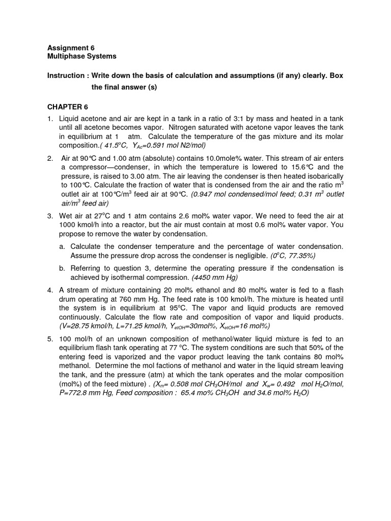 SKKK1113 - Tutorial - Assignment 06 Multiphase | PDF | Water | Vapor