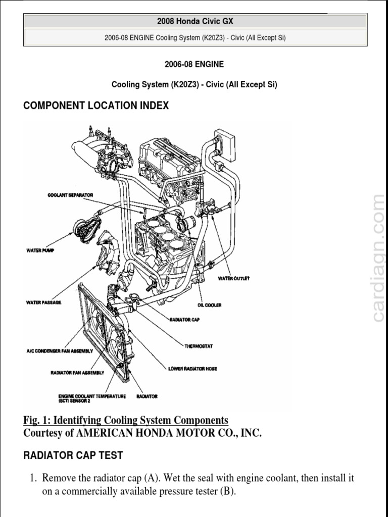 2008 Civic Cooling System k20z3 Engine | PDF | Thermostat | Belt ...