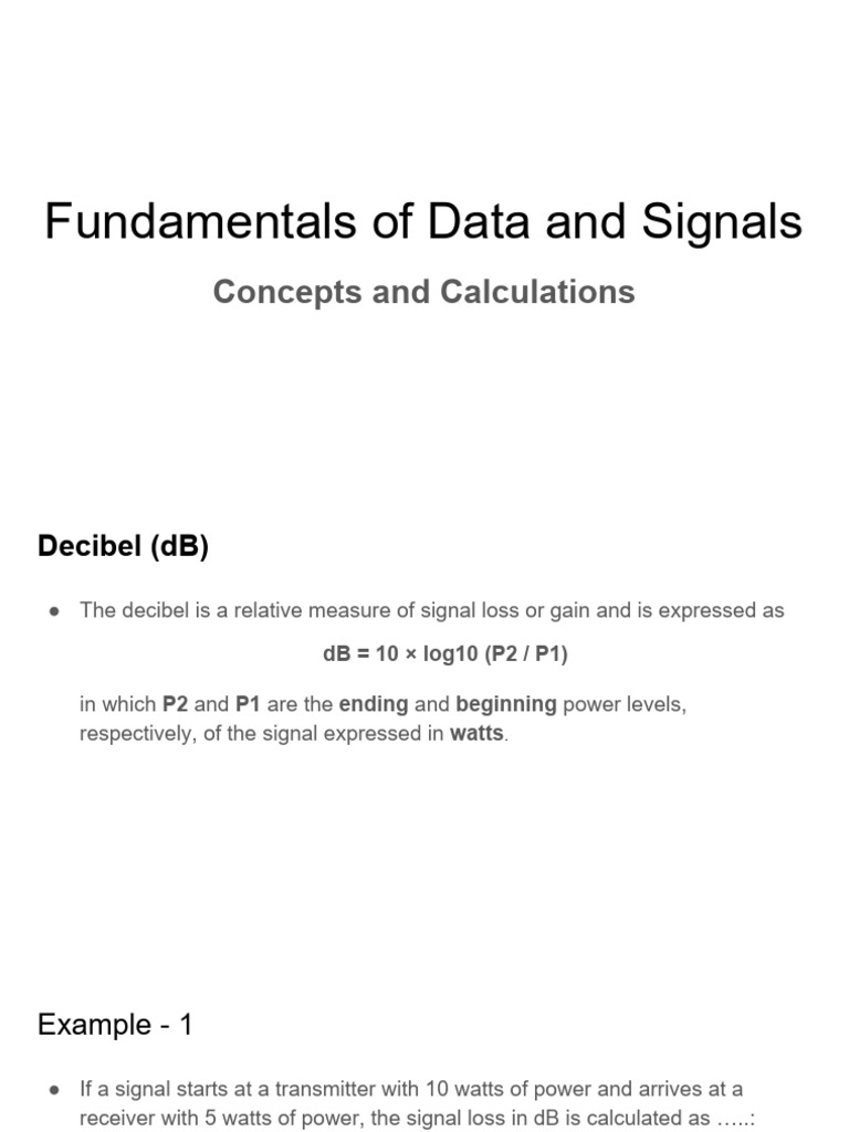 Decibel Calculations & Digital Encoding | PDF | Modulation | Digital Signal