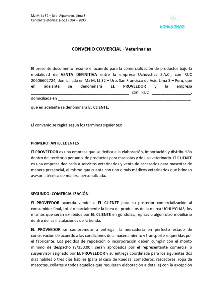 Convenio Comercial | PDF