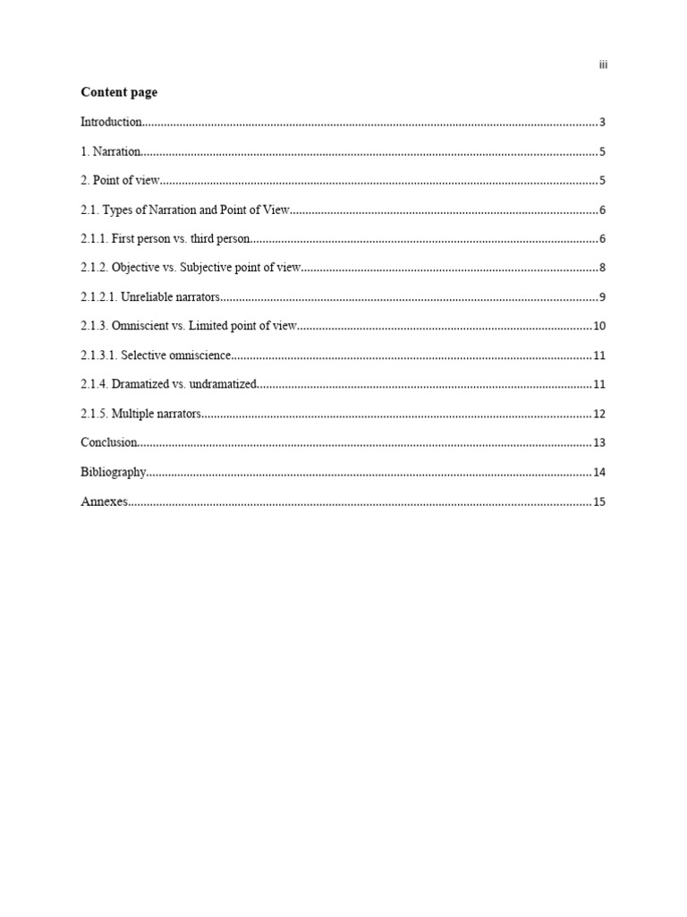 Types of Narration and Point of View | PDF | Narration