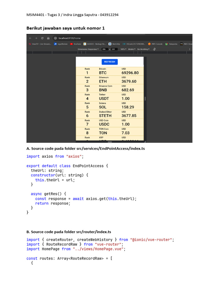 Tugas 3 - MSIM4401 | PDF | Computer Programming | Hypertext