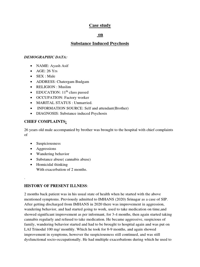 Case Study PDF 2 | PDF | Psychosis | Major Depressive Disorder