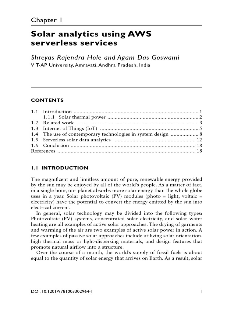 Serverless Solar Analytics Overview | PDF | Solar Power | Internet Of ...