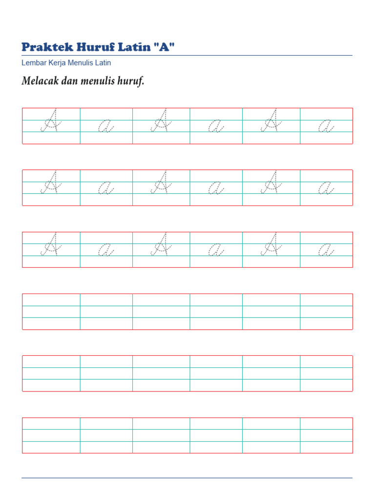 Lembar Kerja Menulis Huruf Latin | PDF