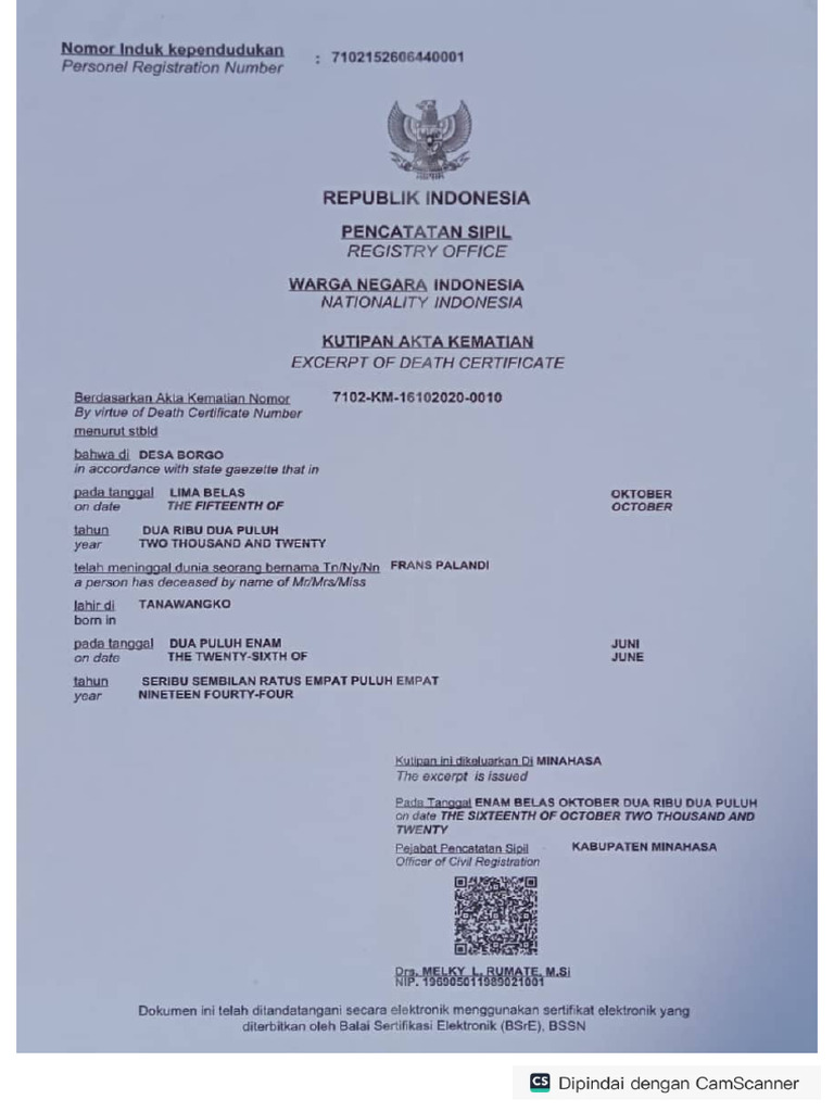 Akte Kematian Maria Barends | PDF