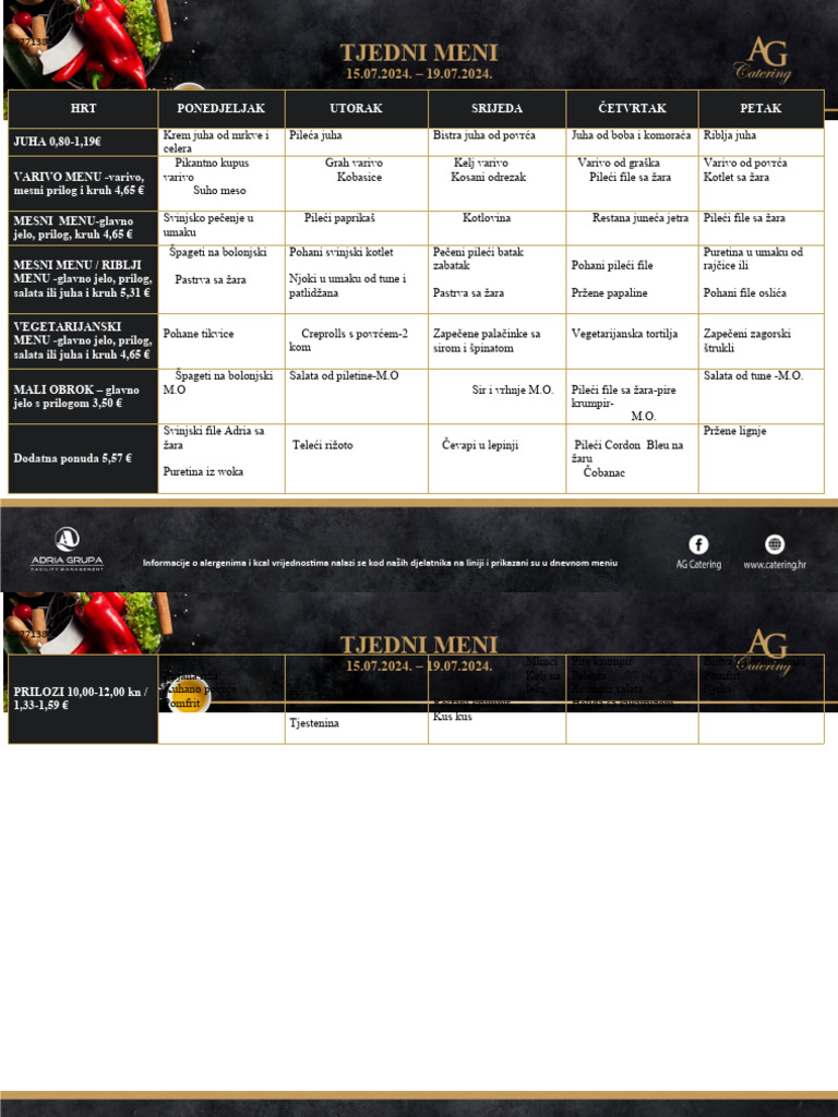 Tjedni Meni HRT 38 | PDF